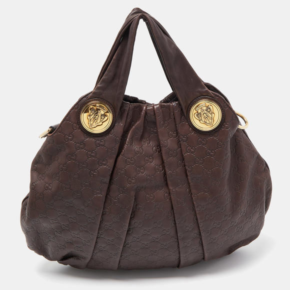 Gucci | Bags | Gucci Dark Brown Ssima Leather Large Hysteria Hobo | Poshmark